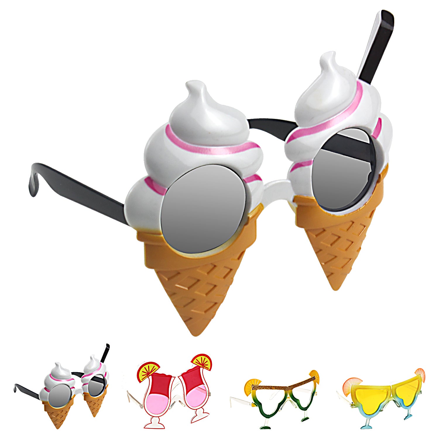 Ice Cream Swirls Cones Party Costume Sunglasses – FUNSHOWCASE