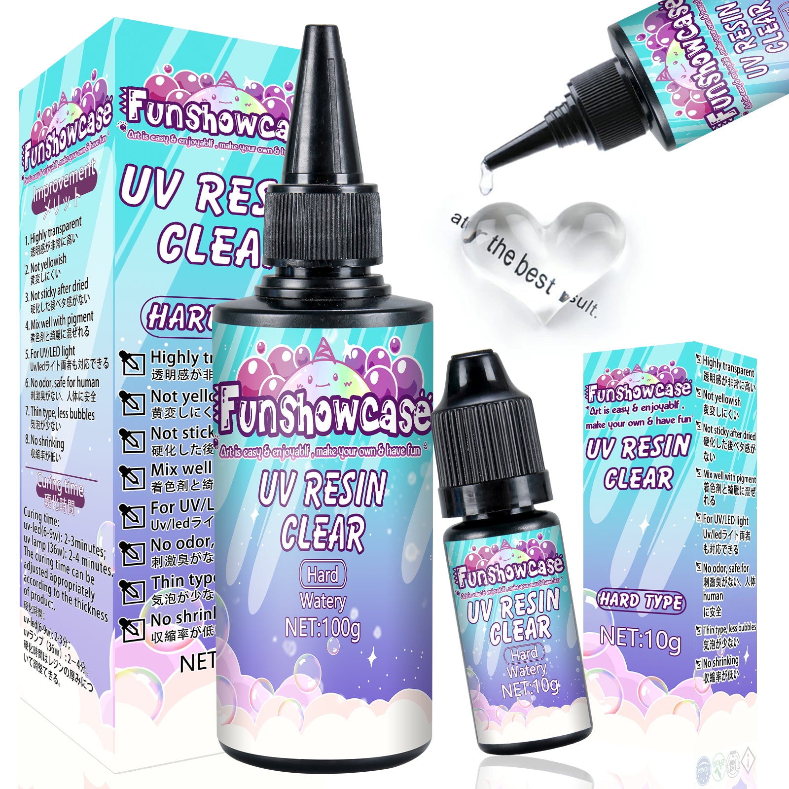 UV Resin Hard Type Transparent 100g + 10g Odorless – FUNSHOWCASE