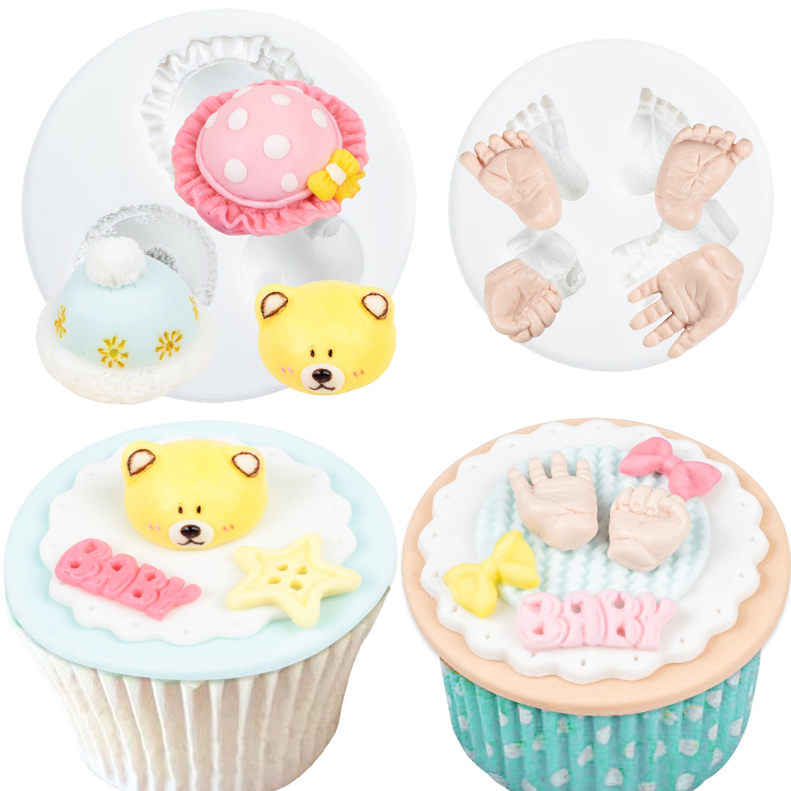 Small Baby Hands Feet and Hats Silicone Molds 2-Count – FUNSHOWCASE