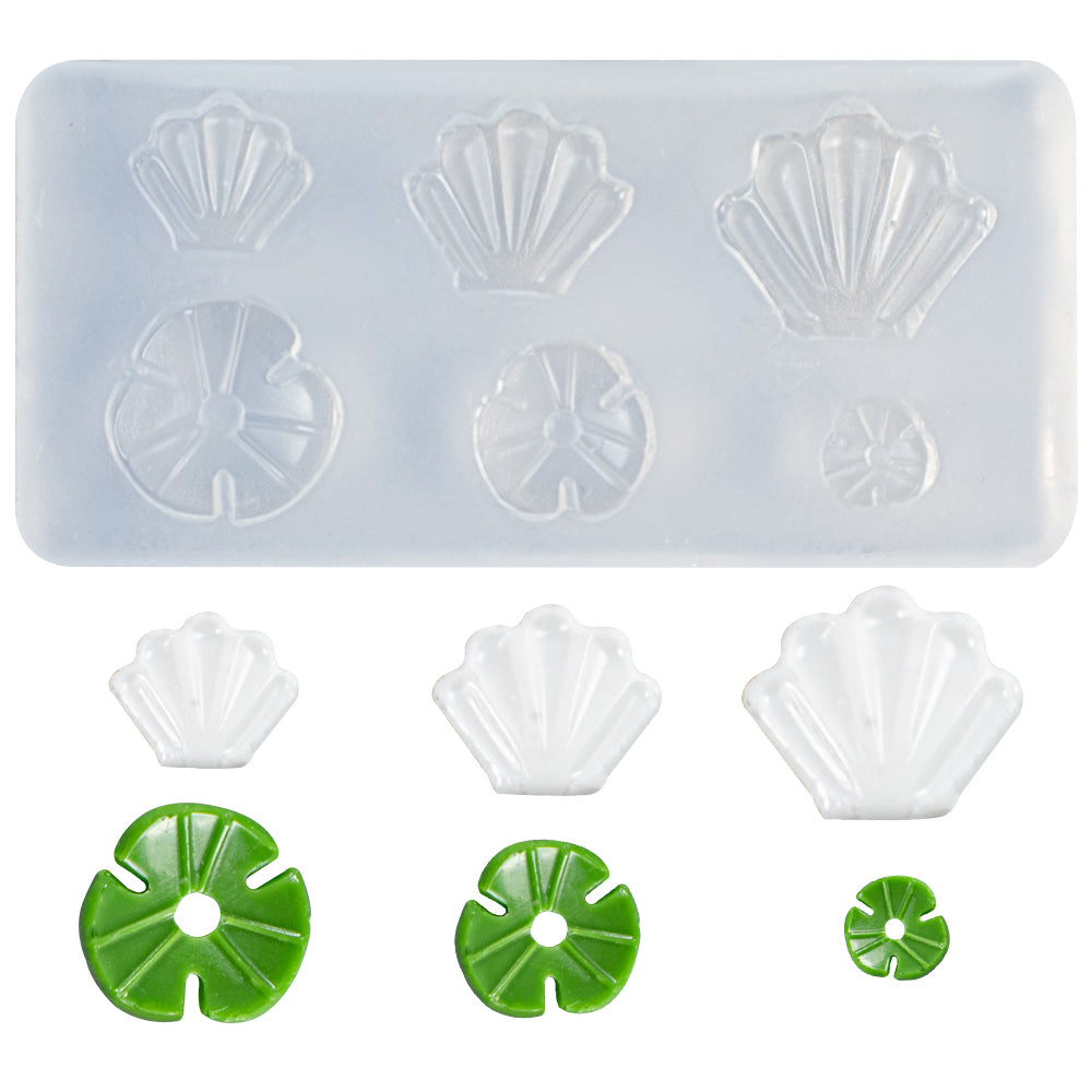 Tiny Shells and Leaves Silicone Mold 6-Cavity – FUNSHOWCASE