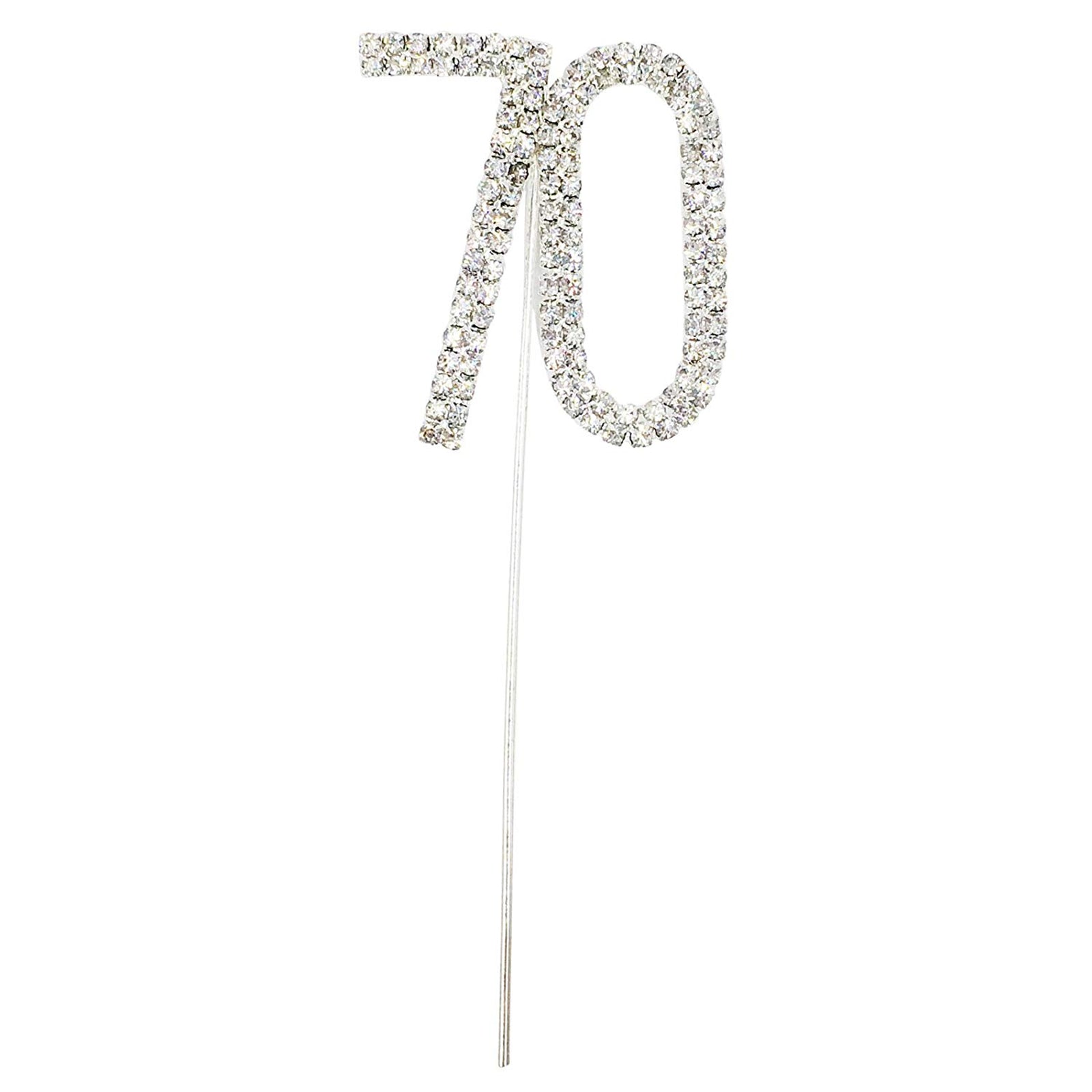 Number 70 Rhinestone Cake Topper 4-Inch Tall – FUNSHOWCASE
