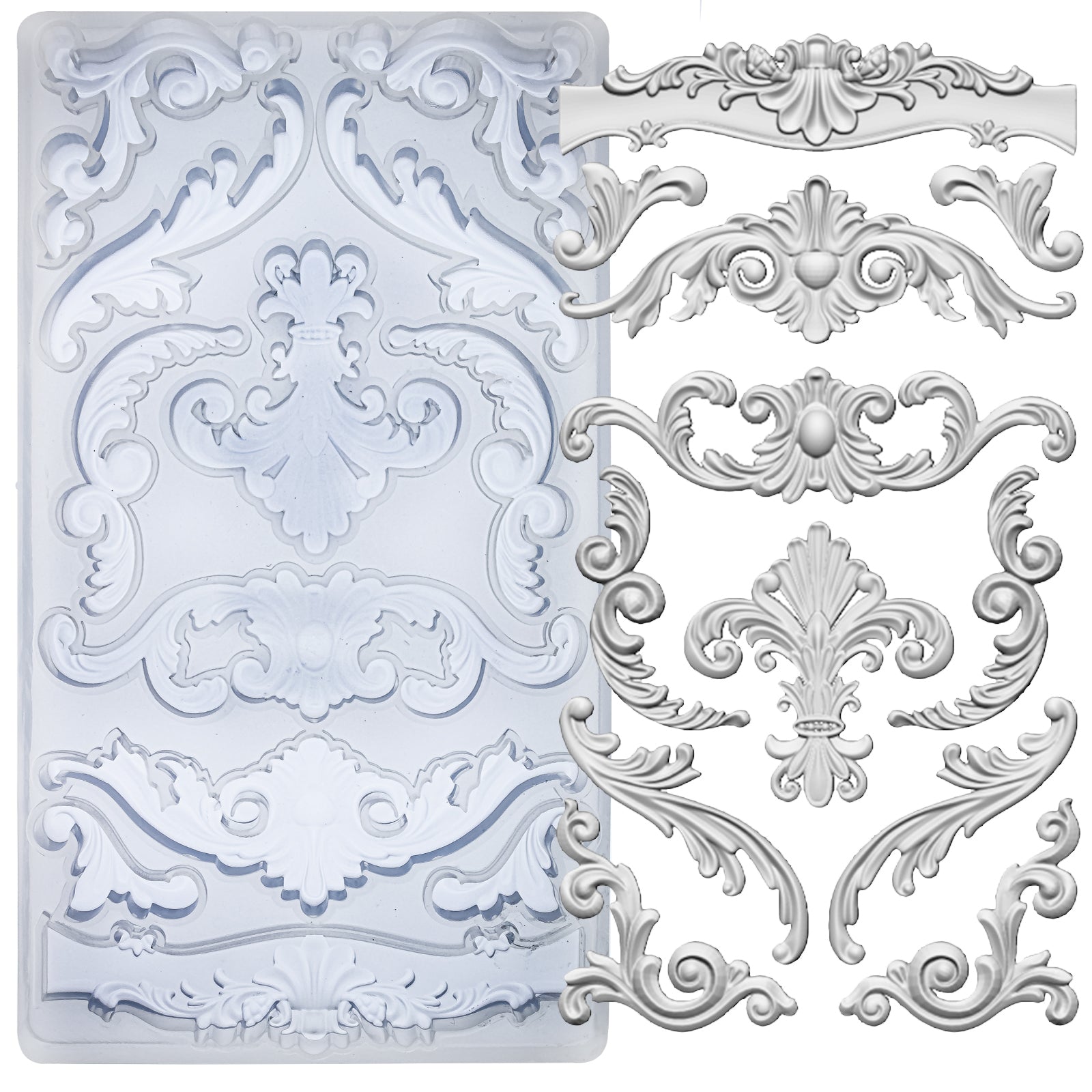 Scrollworks Baroque Silicone Mold 12-Cavity – FUNSHOWCASE