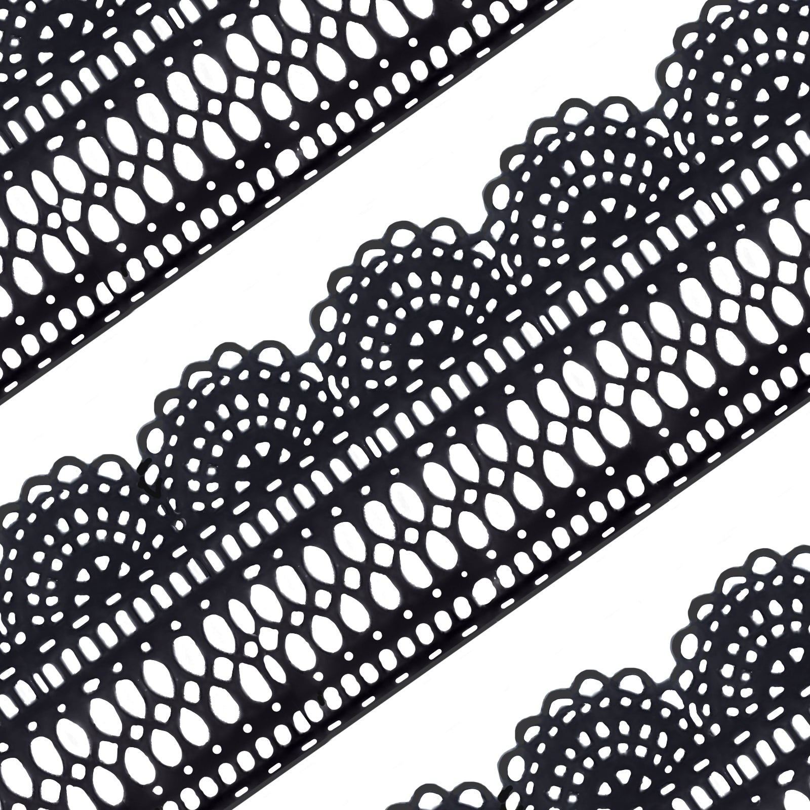 Large Edible Cake Lace Scallop Border Black 14-inch – FUNSHOWCASE