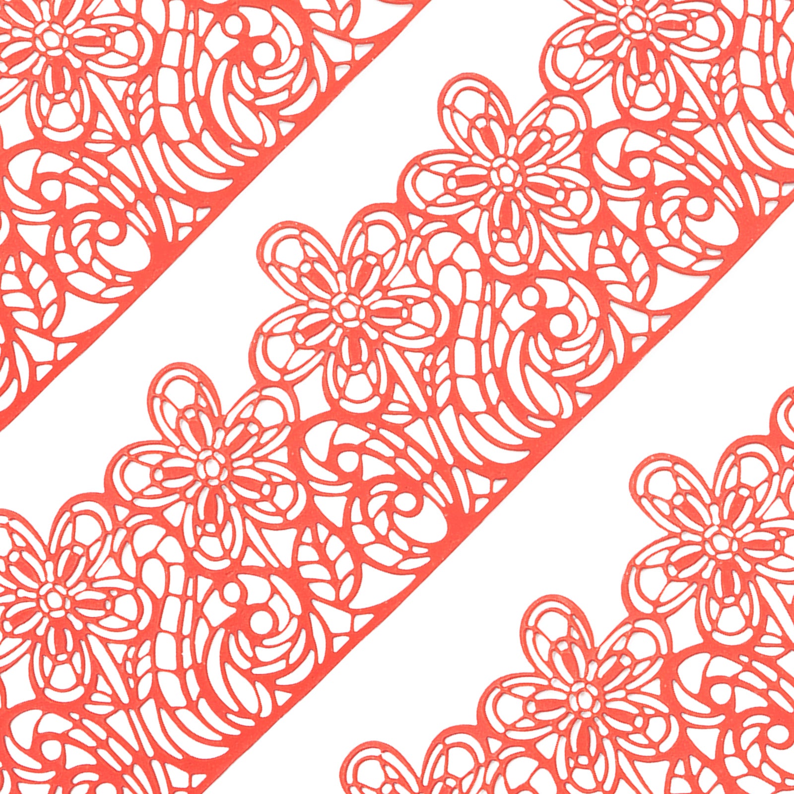 Large Edible Cake Lace Flower Trim Red 14-inch 10-Piece Set – FUNSHOWCASE