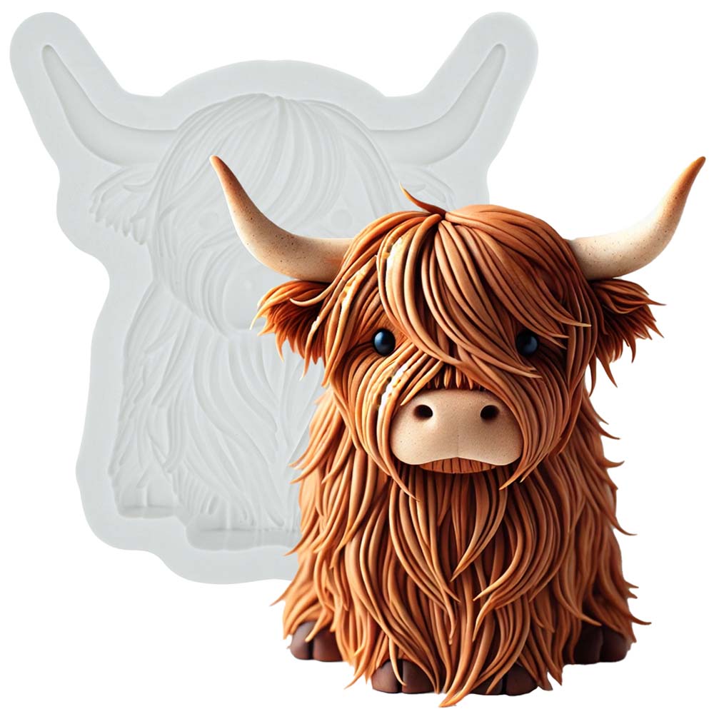 Farm Animal Highland Cow Silicone Mold 3-Inch Tall – FUNSHOWCASE