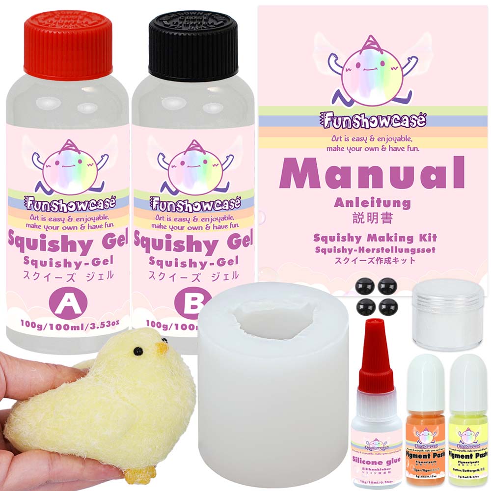 Taba Squishy Chick Maker Kit Silicone Mold+Gel+Pigment+Sprinkles Fufu ...