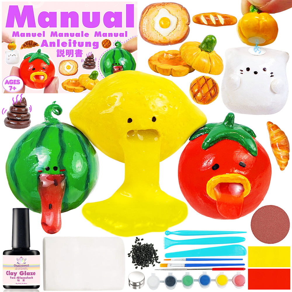 Air Dry Clay Paint Set with Sculpting Glaze Tools for Puking Slime DIY ...