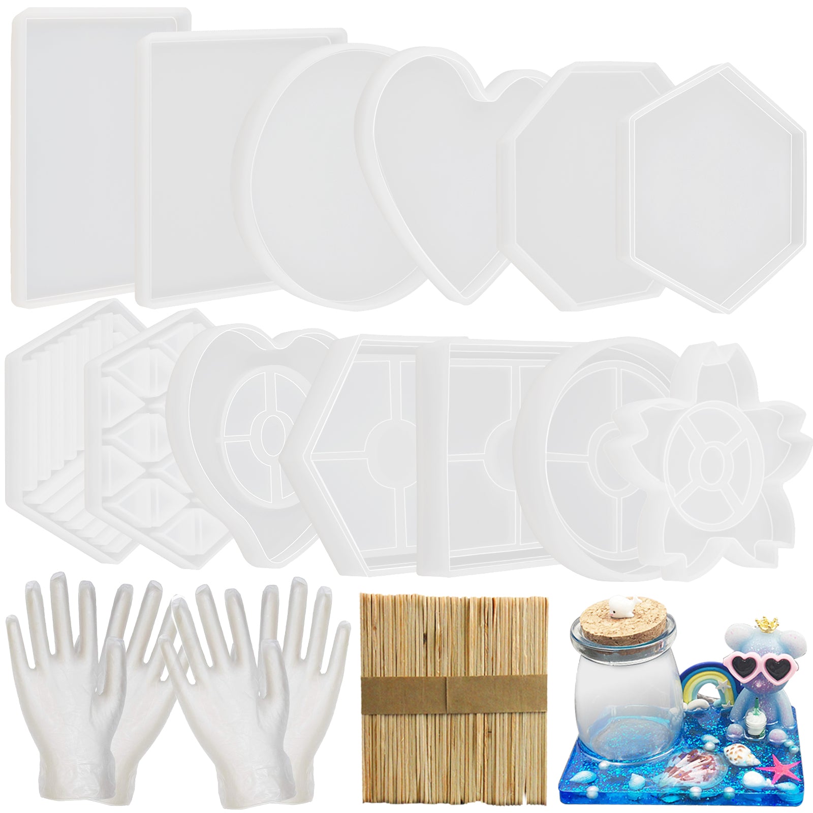 Resin Coaster Silicone Molds Set 65 Kits Large – FUNSHOWCASE