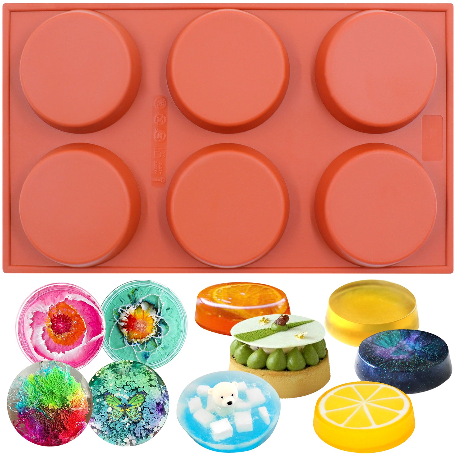 Round Disc Baking Silicone Mold 6-Cavity – FUNSHOWCASE