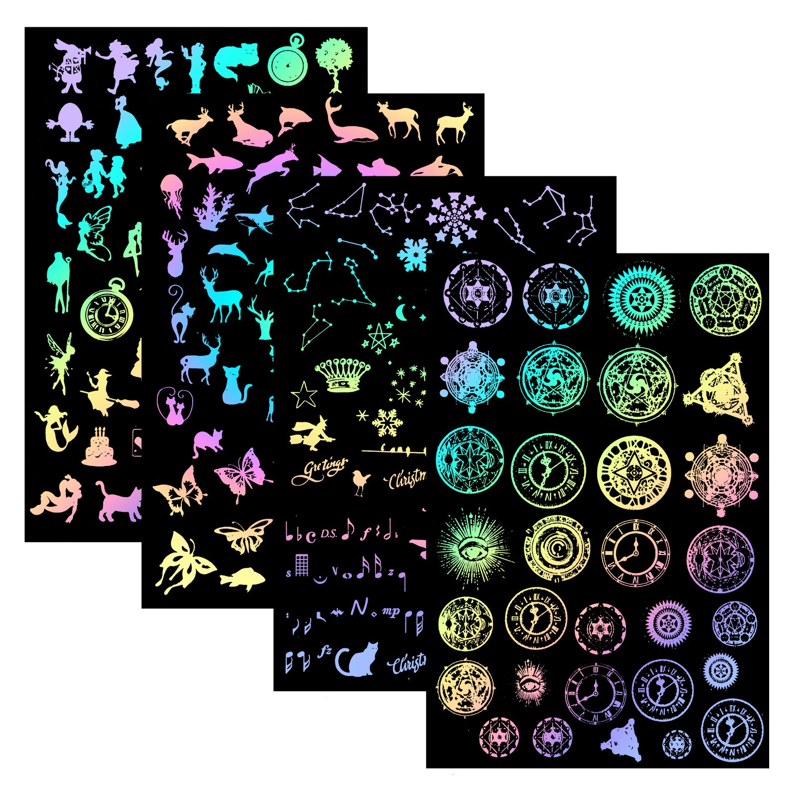 Holographic Laser Inlay Sheets 4-count – FUNSHOWCASE