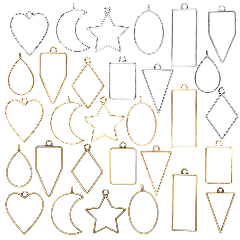 Geometric Metal Frame Open Bezels Silver|Gold|Bronze – FUNSHOWCASE