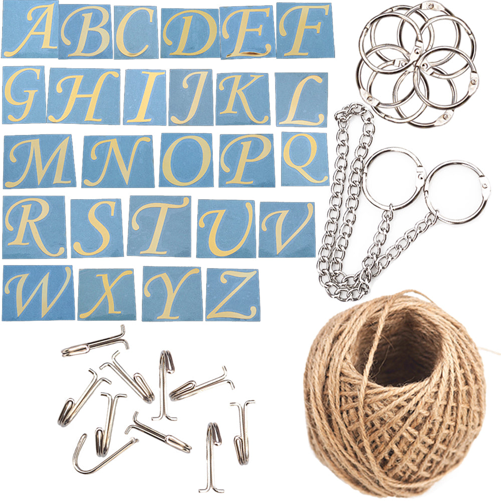 Hanging Sign Accessories Set of 48-kit Sticker|String|Chain|Hook|Binde ...