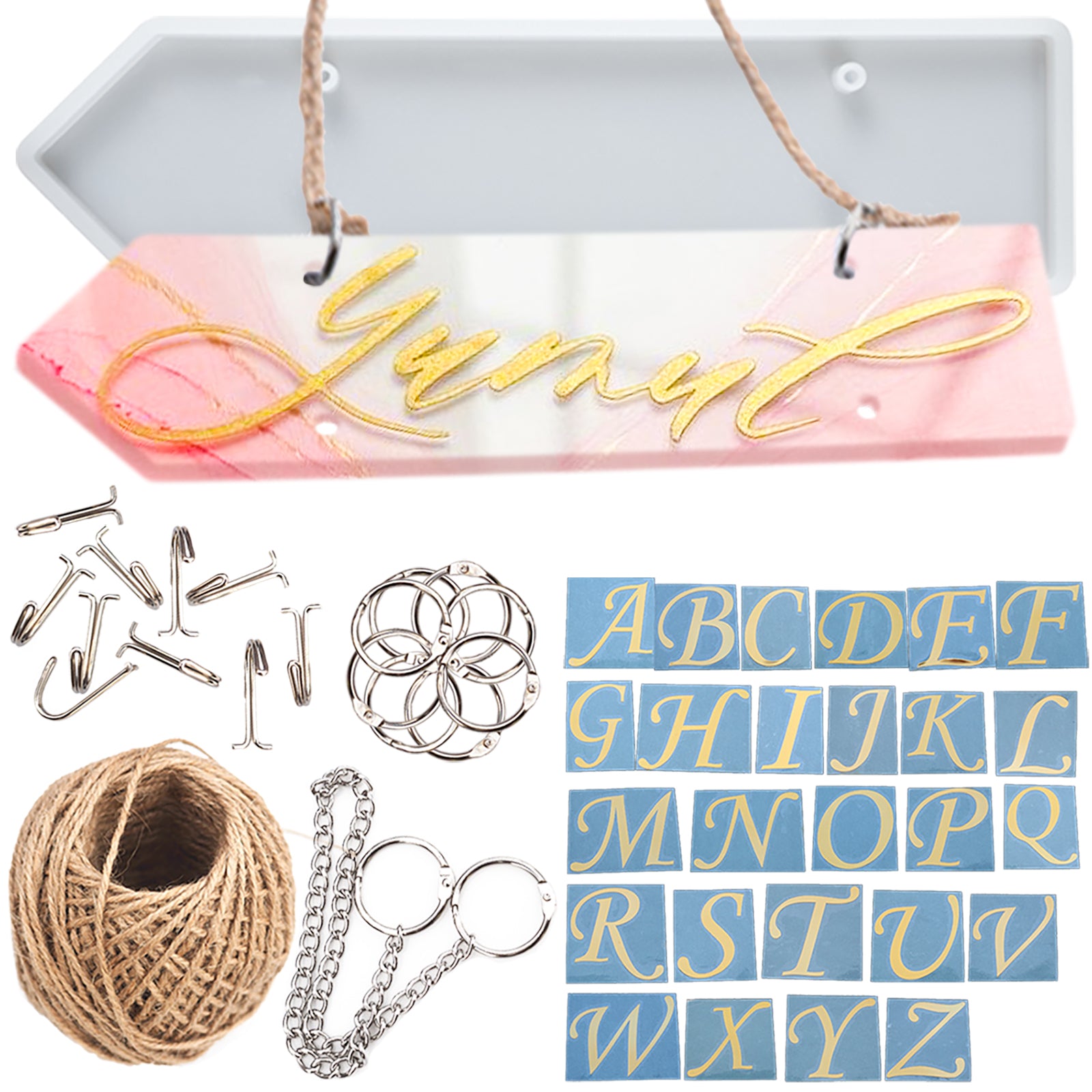 Arrow Hanging Sign Resin Silicone Mold and Accessories Set 49-kit ...