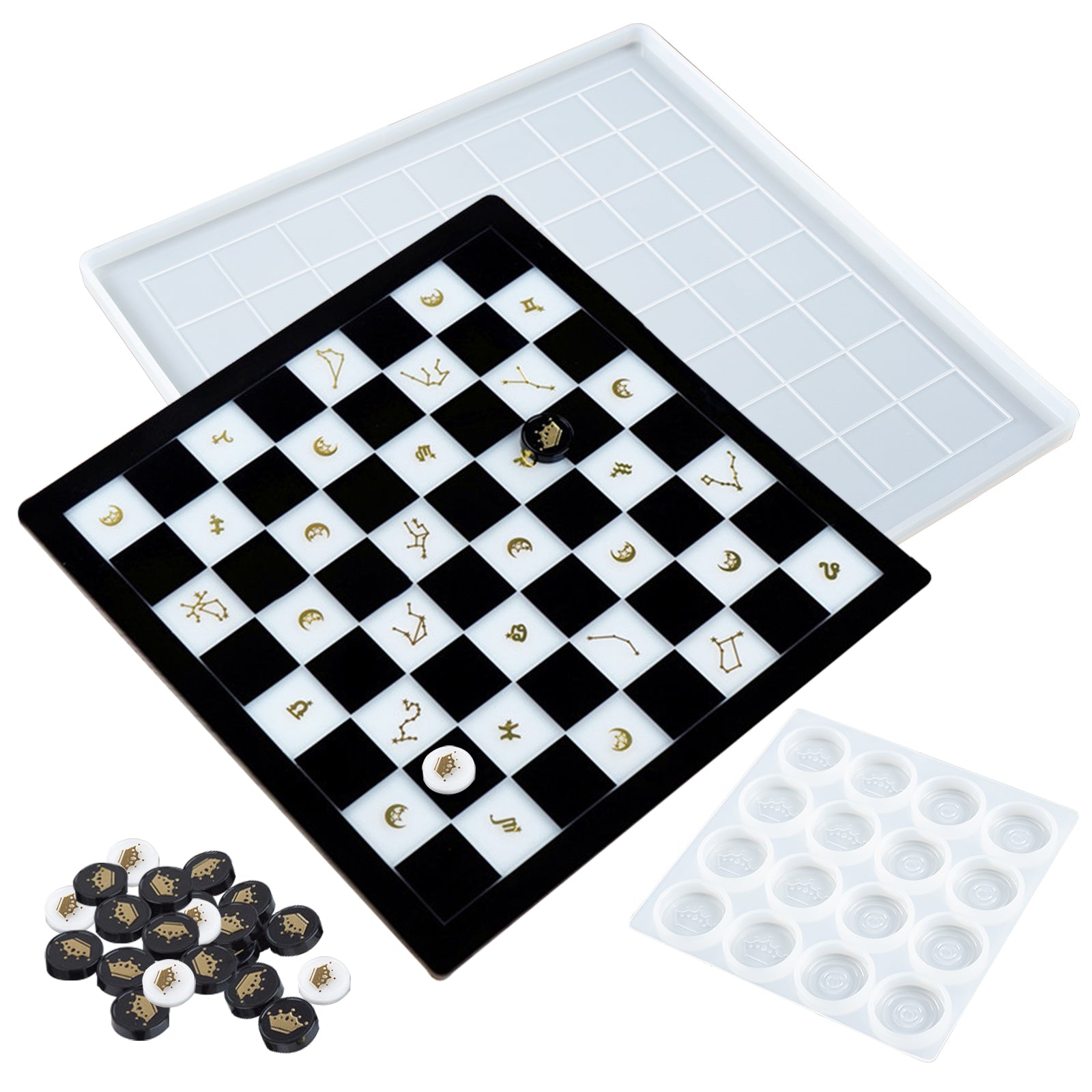 Checkerboard Game Epoxy Resin Silicone Molds 2-in-set – FUNSHOWCASE