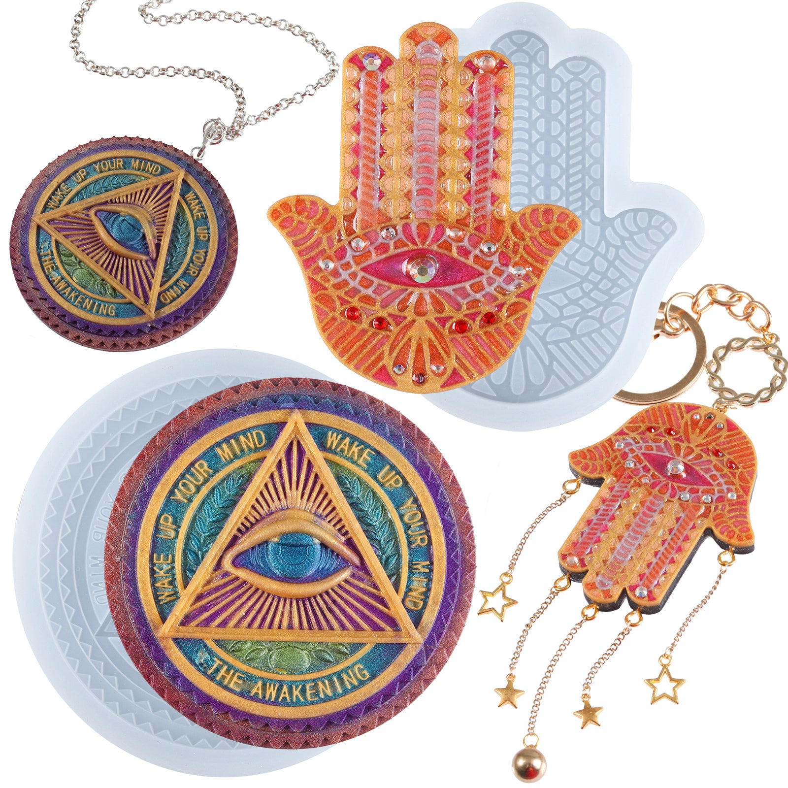 Evil Eye and Hasma Hand of Fatima Epoxy Resin Casting Silicone Molds P ...