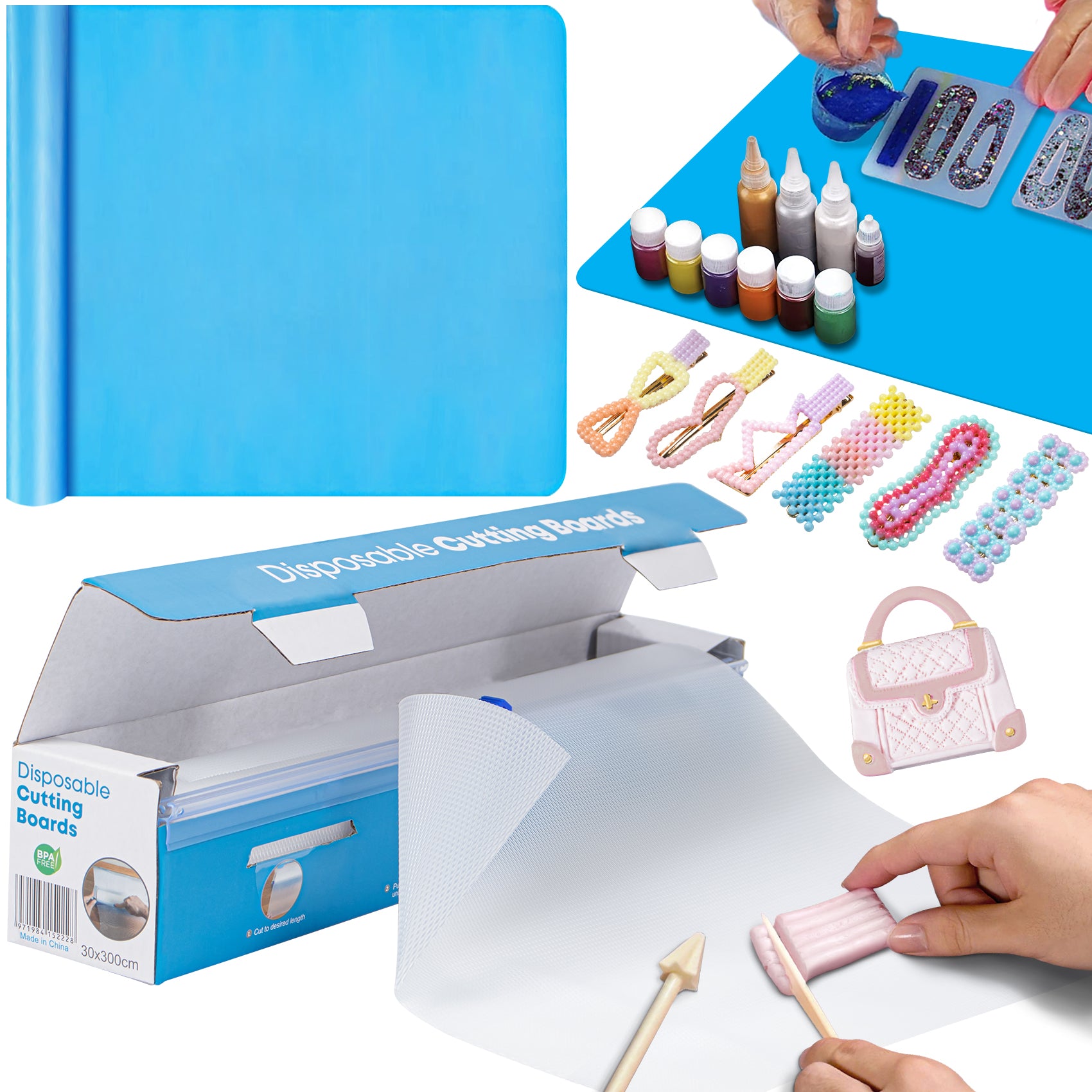 Silicone Sheet 16x12inch and Disposable Cutting Mats Roll 10' Set ...