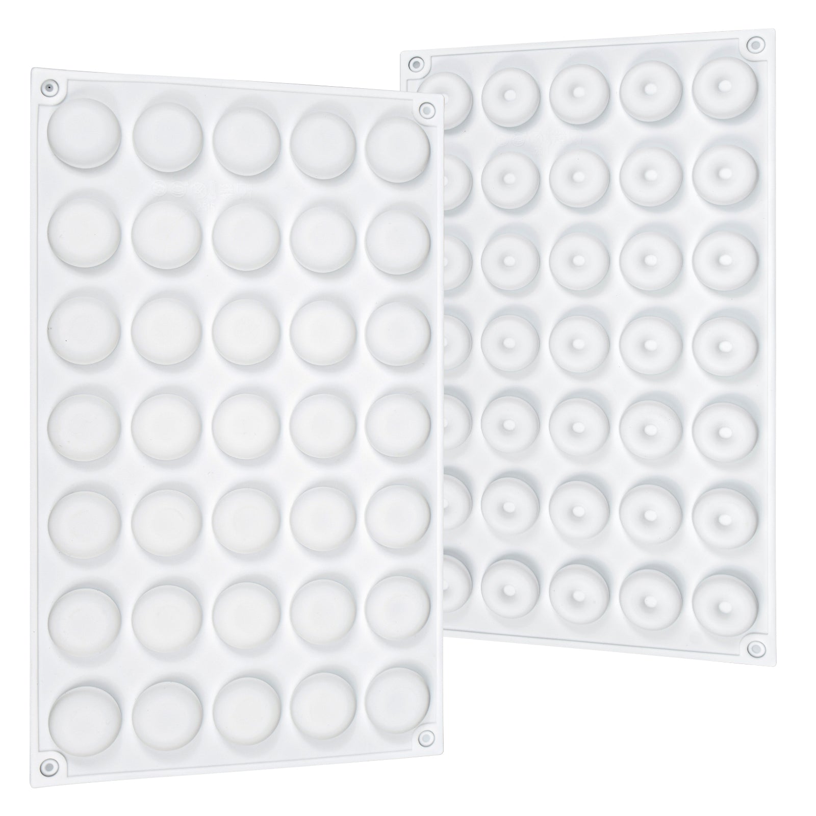 Dome and Indent Round Silicone Mold for Chocolate Gummy Ice Cubes 2 Ty ...