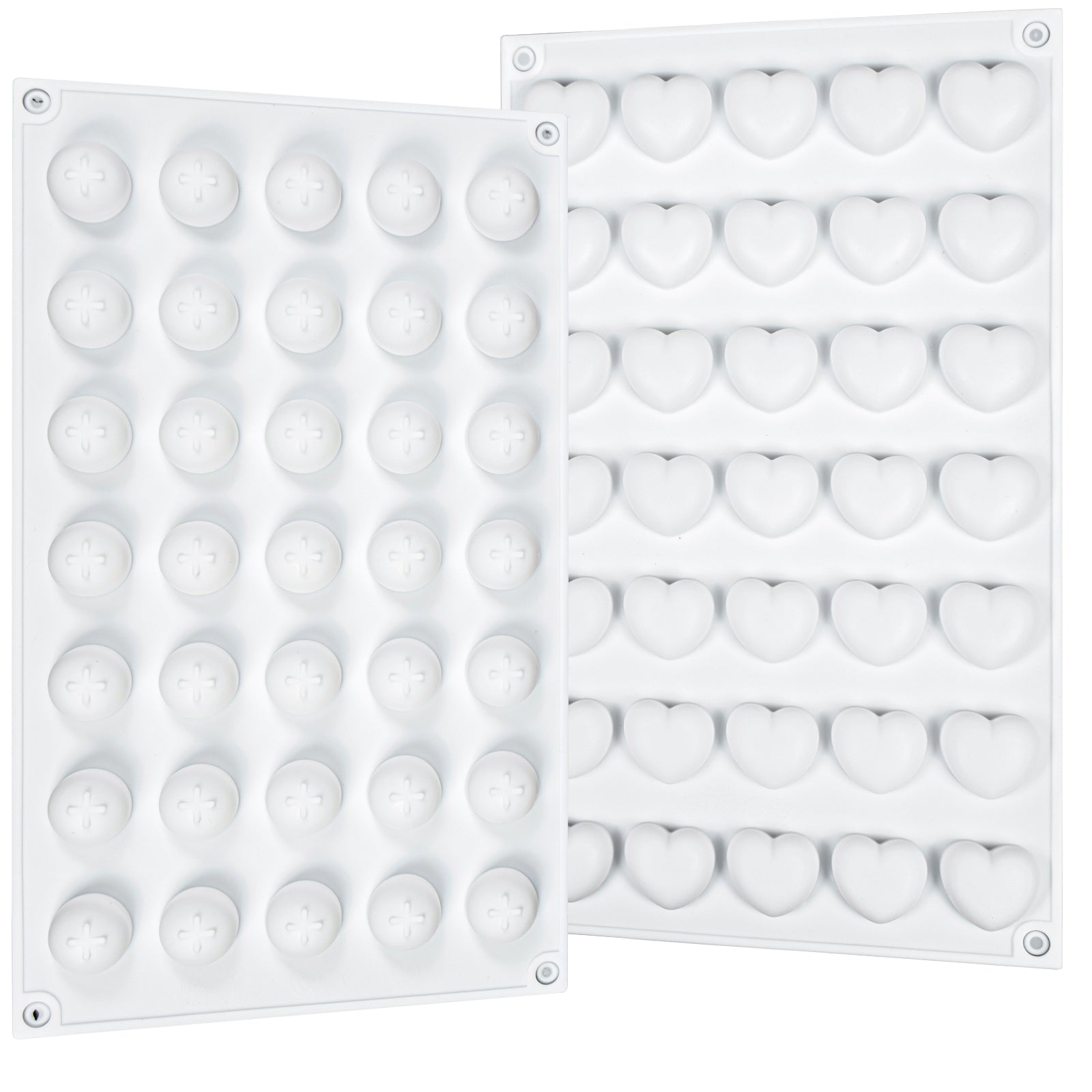 Heart and Dome Silicone Mold for Chocolate Gummy Ice Cubes 2 Types 70 ...