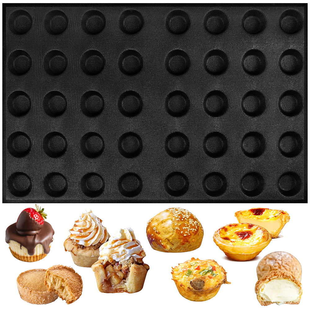 Bread Round Tray Bakery Silicone Molds 40 Mini Taper Disc Bun Mesh Bak ...